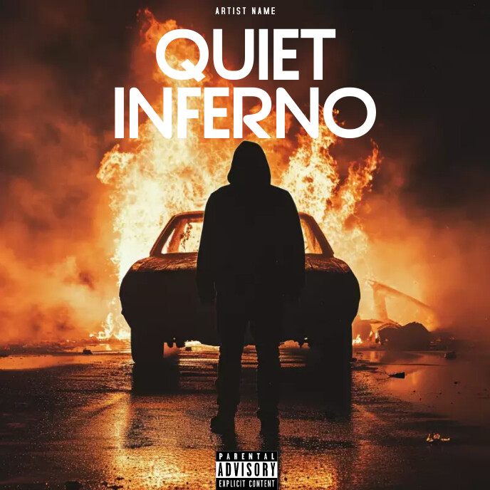 hoodie car fire trap rap music Album Cover de Template | PosterMyWall