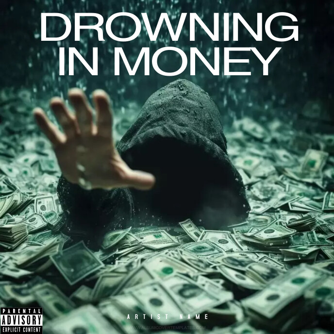 hoodie money pool trap rap music Album Cover Templat | PosterMyWall