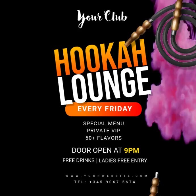hookah & drinks party Template | PosterMyWall