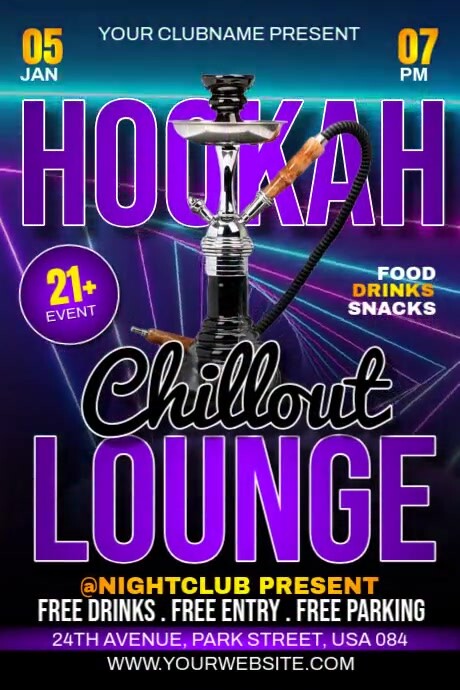 Hookah Chillout Lounge Template | PosterMyWall