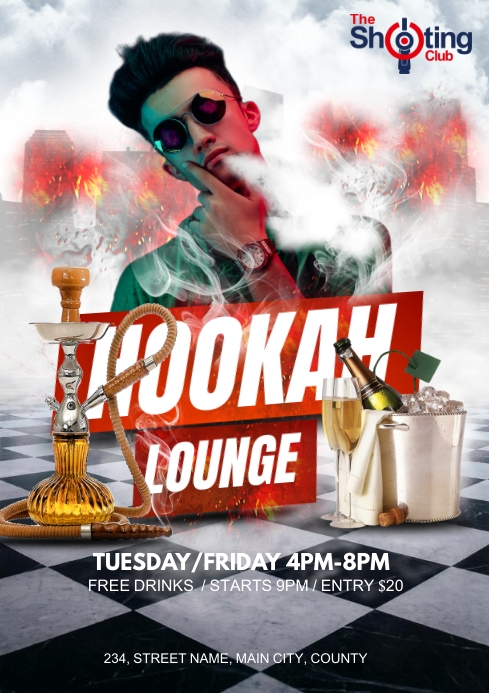 Copy of hookah lounge | PosterMyWall