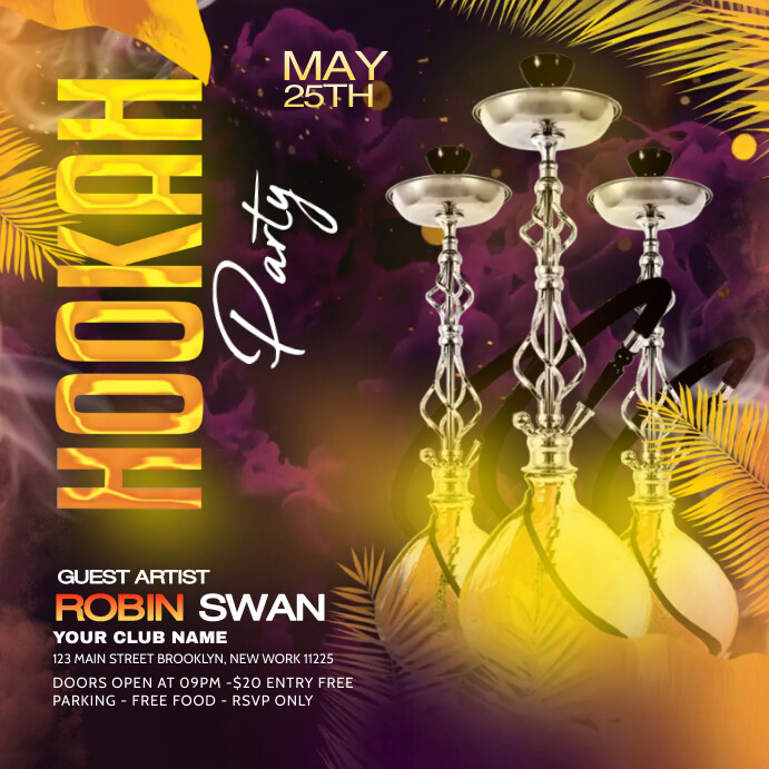 Hookah Lounge Flyer Template | PosterMyWall
