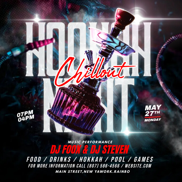 Hookah Lounge Flyer Template | PosterMyWall