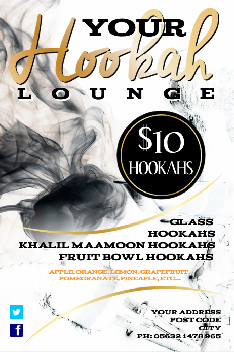Hookah Lounge Poster Template | PosterMyWall