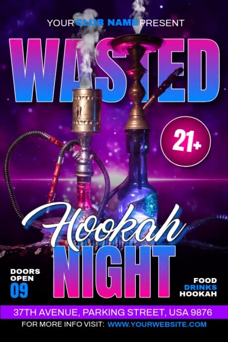 Plantilla de Hookah Night Ads | PosterMyWall