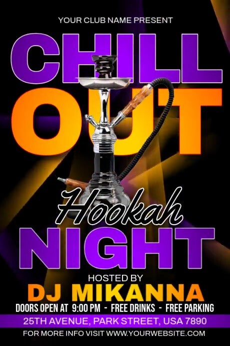Hookah Night Chillout Template | PosterMyWall