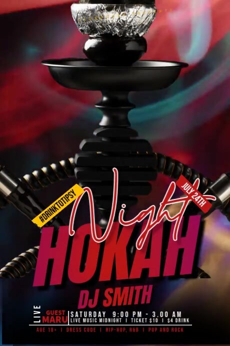 Plantilla de Hookah Night Party | PosterMyWall