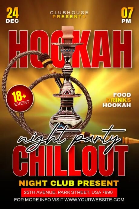 Hookah Night Party Template | PosterMyWall