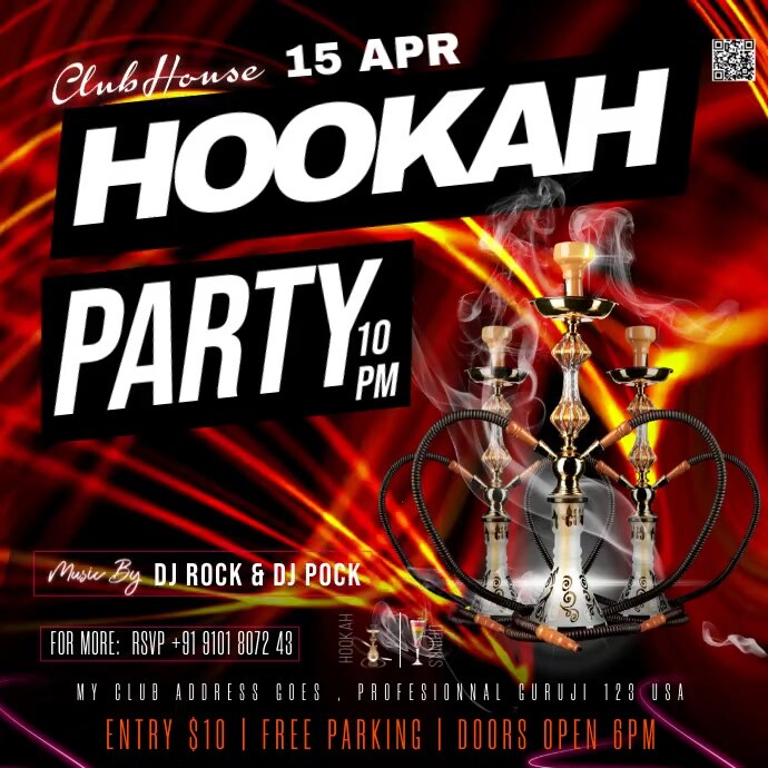 Plantilla de hookah party/club party | PosterMyWall