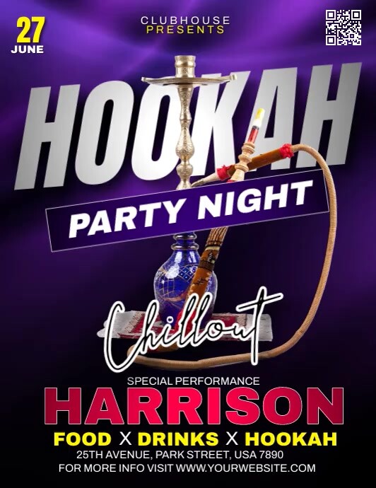 Hookah Party Night Template | PosterMyWall
