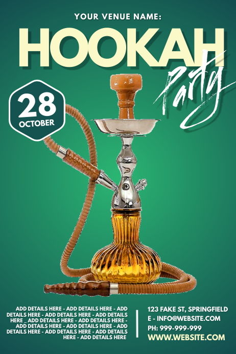 Hookah Party Poster Template | PosterMyWall