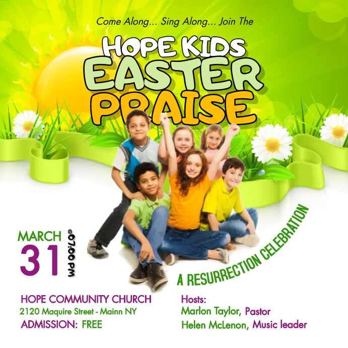 Hope Easter Praise Poster Template | PosterMyWall