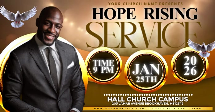 Plantilla de Hope Rising Service Night Of Hope | PosterMyWall