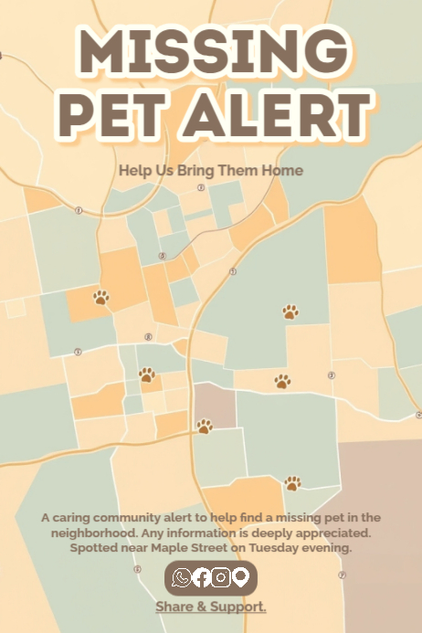 Hope Trail Finder – Missing Pet Poster Template | PosterMyWall