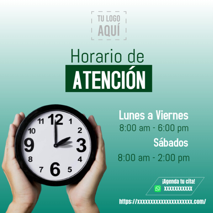 Plantilla de Horario de atención | PosterMyWall