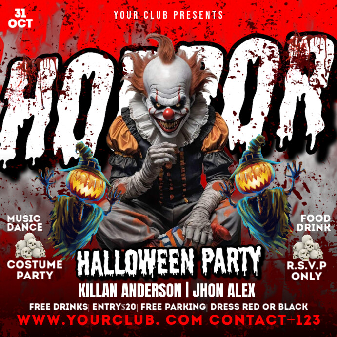 Copy of Horror Halloween party | PosterMyWall