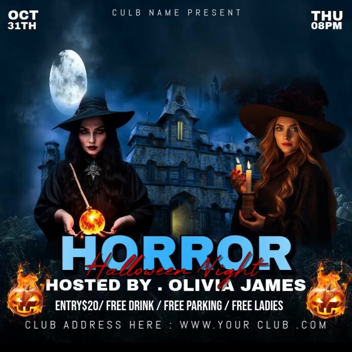 Horror Halloween party Template | PosterMyWall