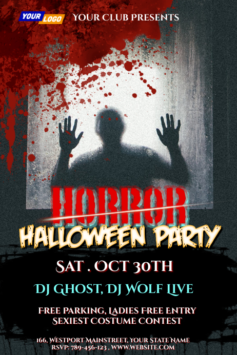 Horror Halloween Party Template | PosterMyWall