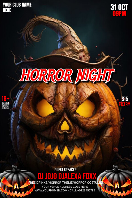 HORROR NIGHT Template | PosterMyWall