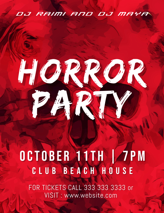 Copy of horror party night flyer design | PosterMyWall