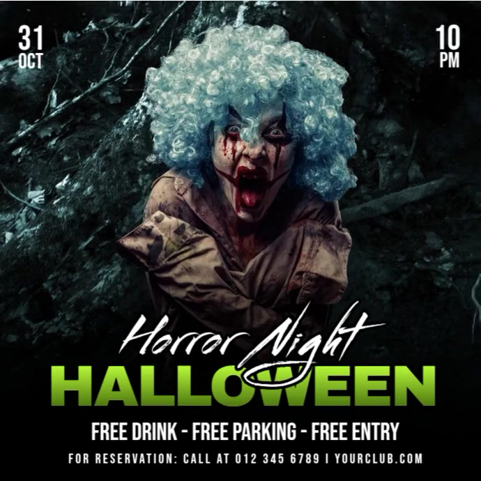 Horror Night Halloween Template | PosterMyWall