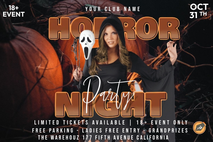 Horror Night Party Ads Template | PosterMyWall