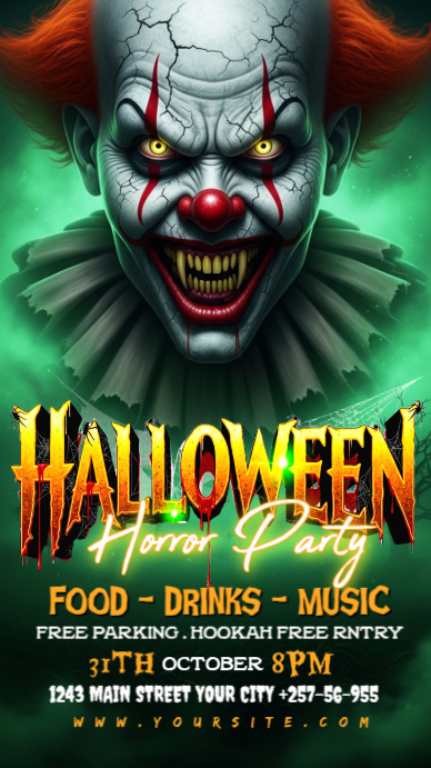 horror night party Template | PosterMyWall