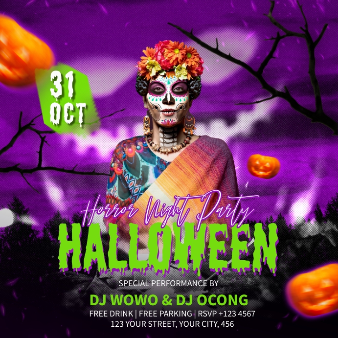 Horror Night Party Template | PosterMyWall
