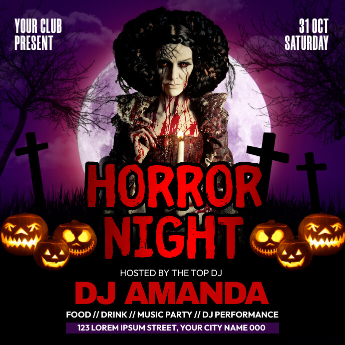Horror Night Party Template | PosterMyWall