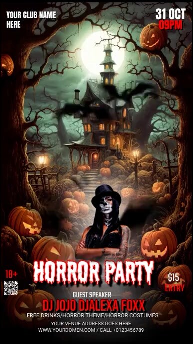 HORROR PARTY Template | PosterMyWall