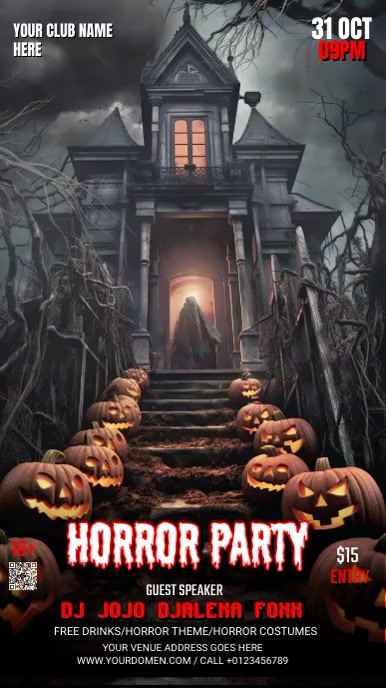 HORROR PARTY Template | PosterMyWall