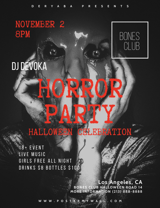 Horror Party Halloween Celebration Flyer Template | PosterMyWall