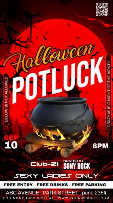 horror party social media poster template | PosterMyWall