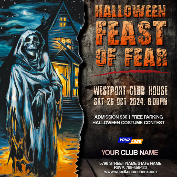 Plantilla de Horror Scary Halloween Event Flyer Instagram Post ...