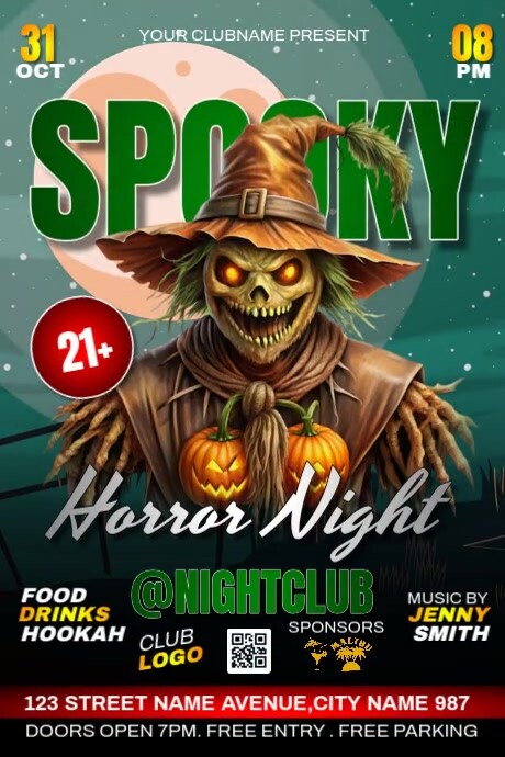 Horror Spooky Night Template | PosterMyWall