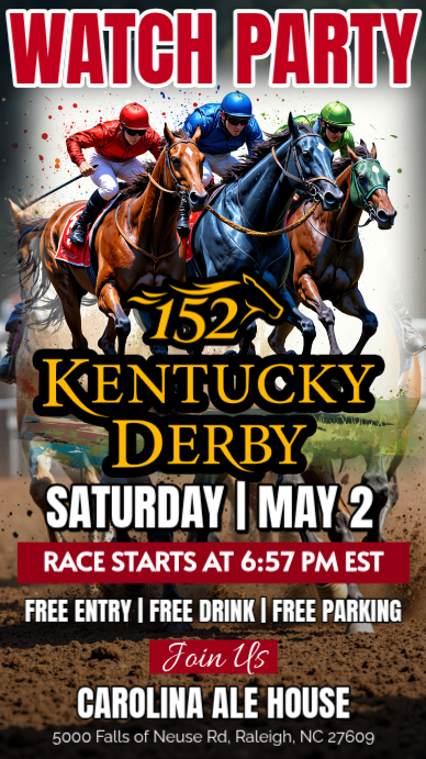 Horse Racing Kentucky Derby 2026 Watch Party Instagram Story Template ...