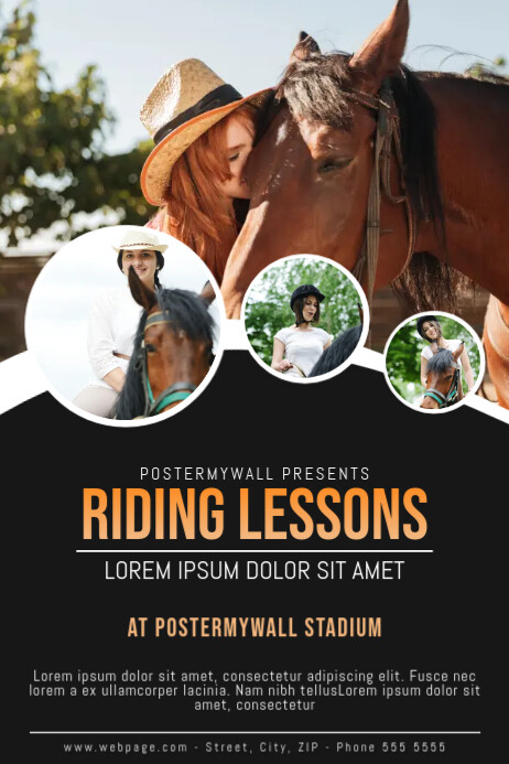 Horse ridign lessons flyer template | PosterMyWall