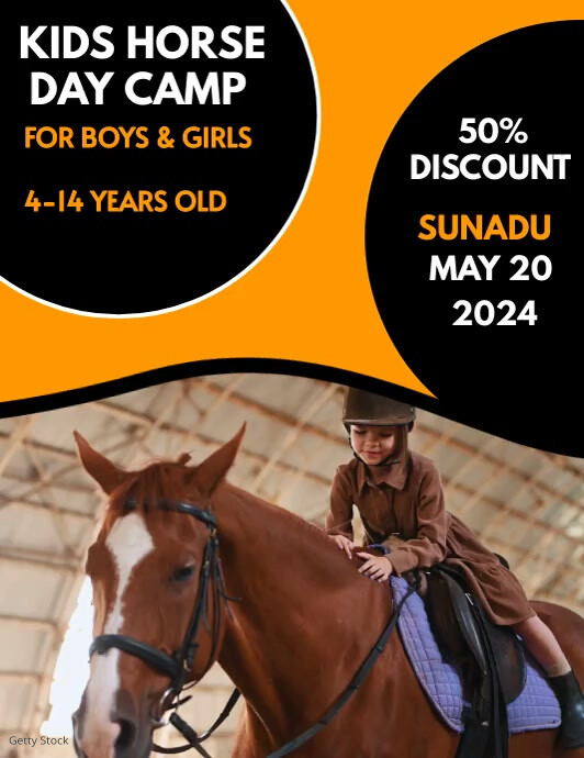 horse riding flyer Template | PosterMyWall