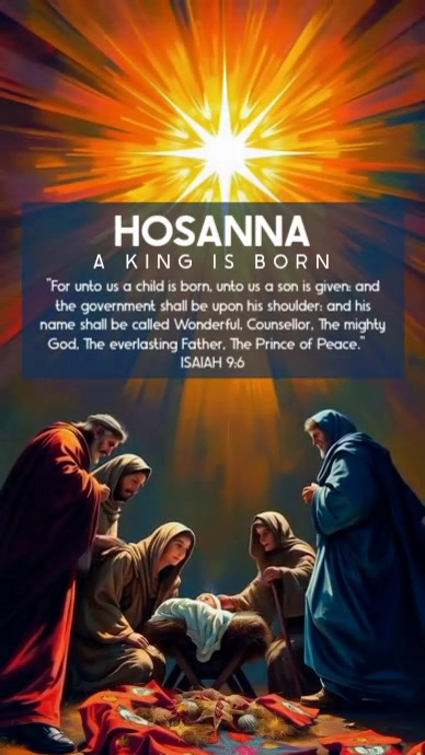 Hosanna – A King Is Born Christmas Nativity Flyer Template and church ...