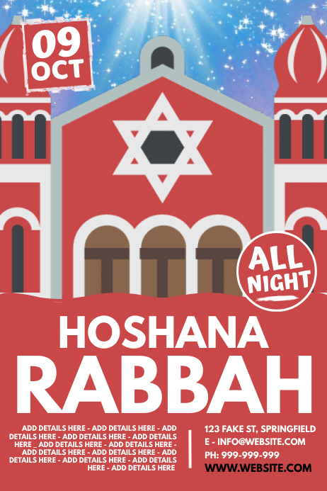 Copy of Hoshana Rabbah Poster | PosterMyWall
