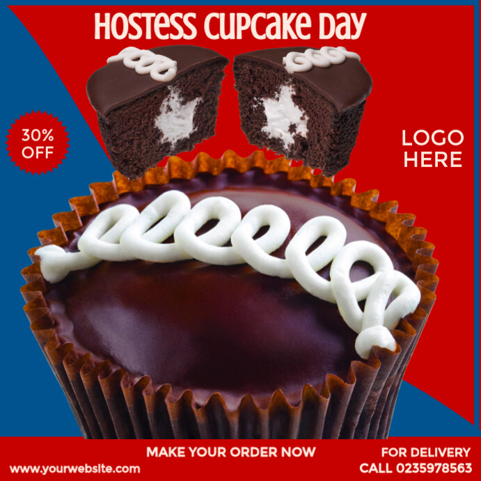 Hostess Cupcake Day Ad Template | PosterMyWall