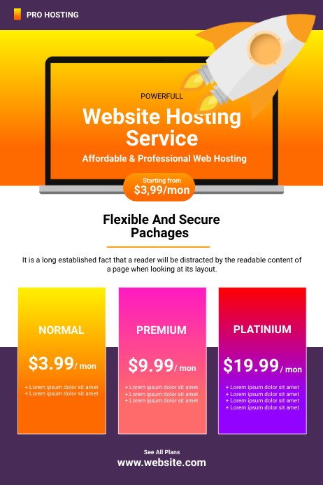 Hosting Service Flyer Template | PosterMyWall