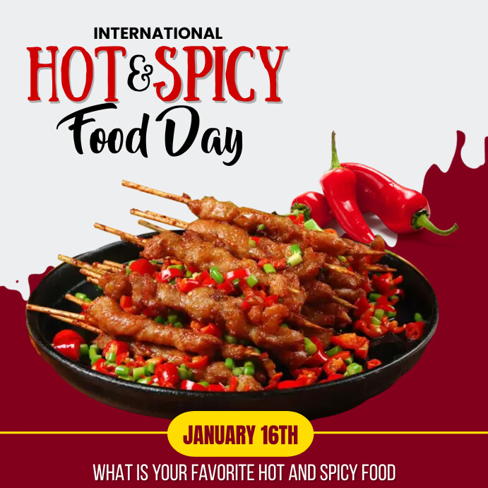 Hot & Spicy Food Day Template | PosterMyWall