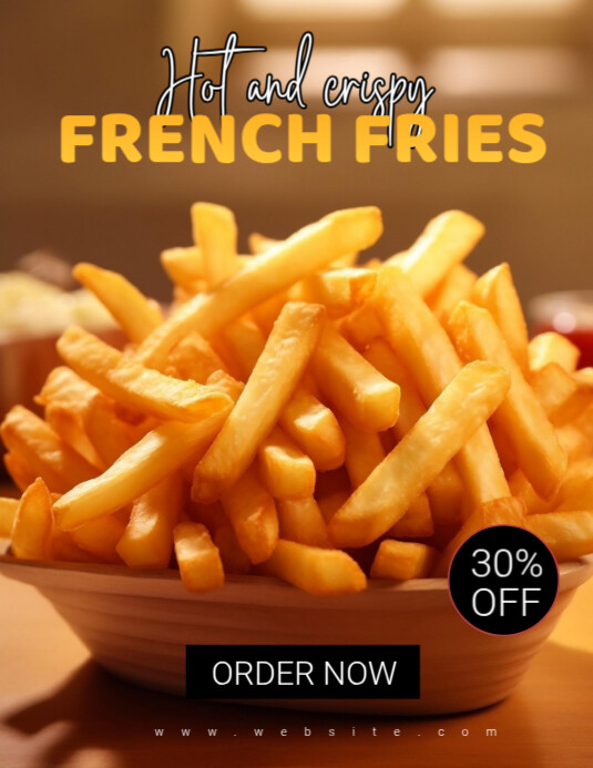 Copy of Hot and crispy french fries flyer | PosterMyWall