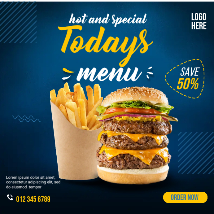 Hot And Delicious Burger Menu Template | PosterMyWall