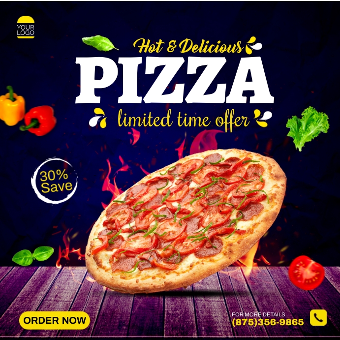 Plantilla de Hot and Delicious Pizza Offer | PosterMyWall