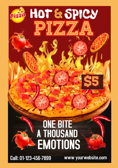 Copy of Hot and Spicy Pizza Flyer | PosterMyWall