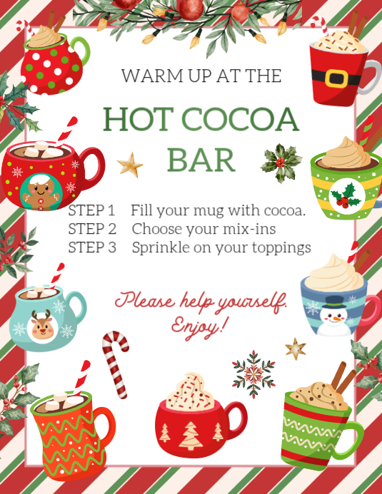 Hot Cocoa Bar Sign Printable Template | PosterMyWall
