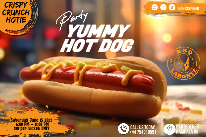 Hot Dog Template | PosterMyWall