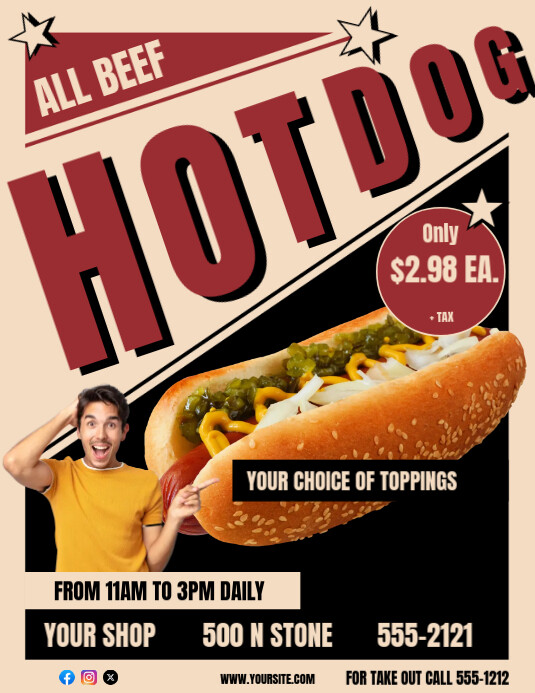 HOT DOG SPECIAL AD Template | PosterMyWall